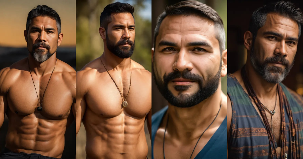 Lexica - Handsome Indigenous middle-aged man, with a tall muscular ...