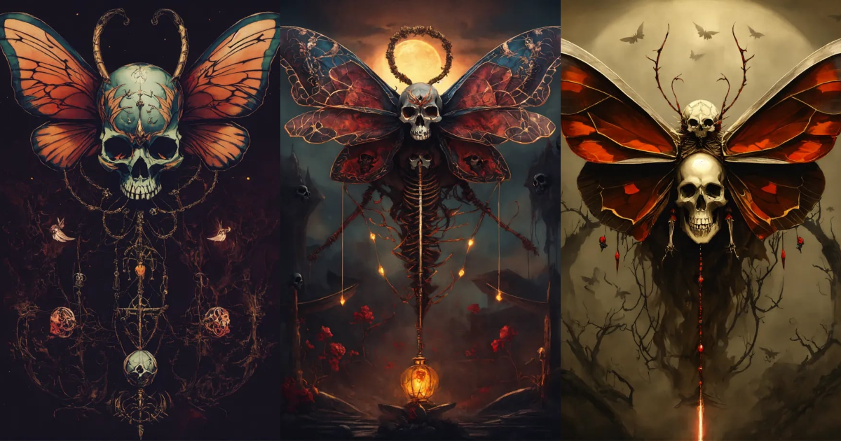 Lexica - Death moth, evil, darkness, skull, skeletal, balance, good and ...