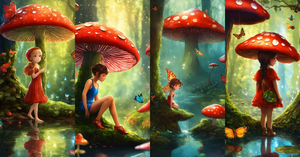 Lexica - In the enchanted forest, a pixie with leaf-like skin gazes at ...