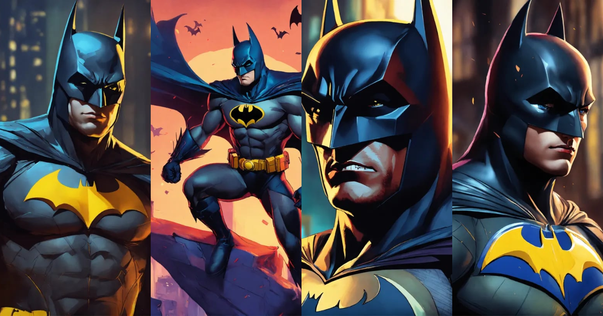 Lexica - Batman, cartoon oil paint, 2D book illustration style, sharp ...