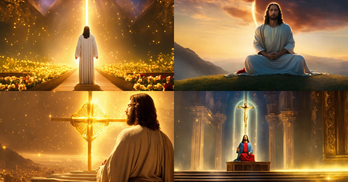 Lexica - Experience the divine presence as you kneel before a glowing ...