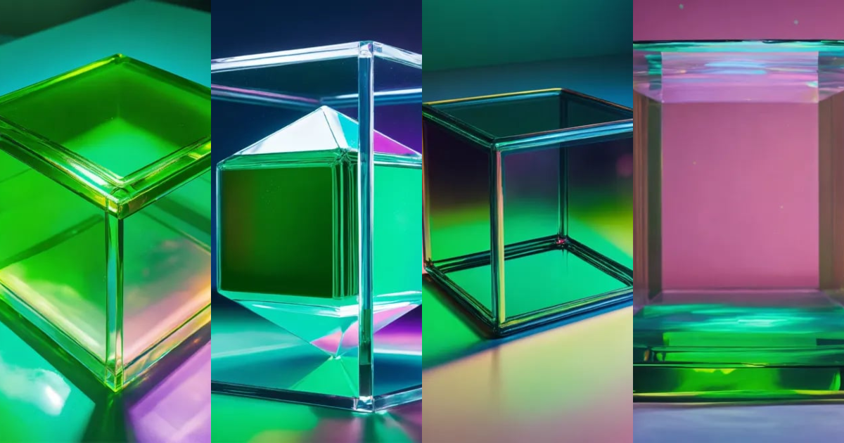 Lexica - Cube, 4k, dreams inside cube!, glass cube, iridescent, studio ...
