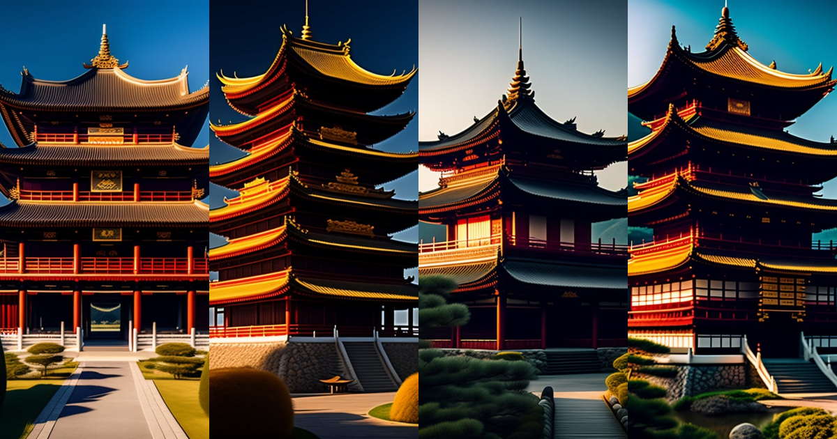 Lexica - Samurai katana dragong Chinese house mountain