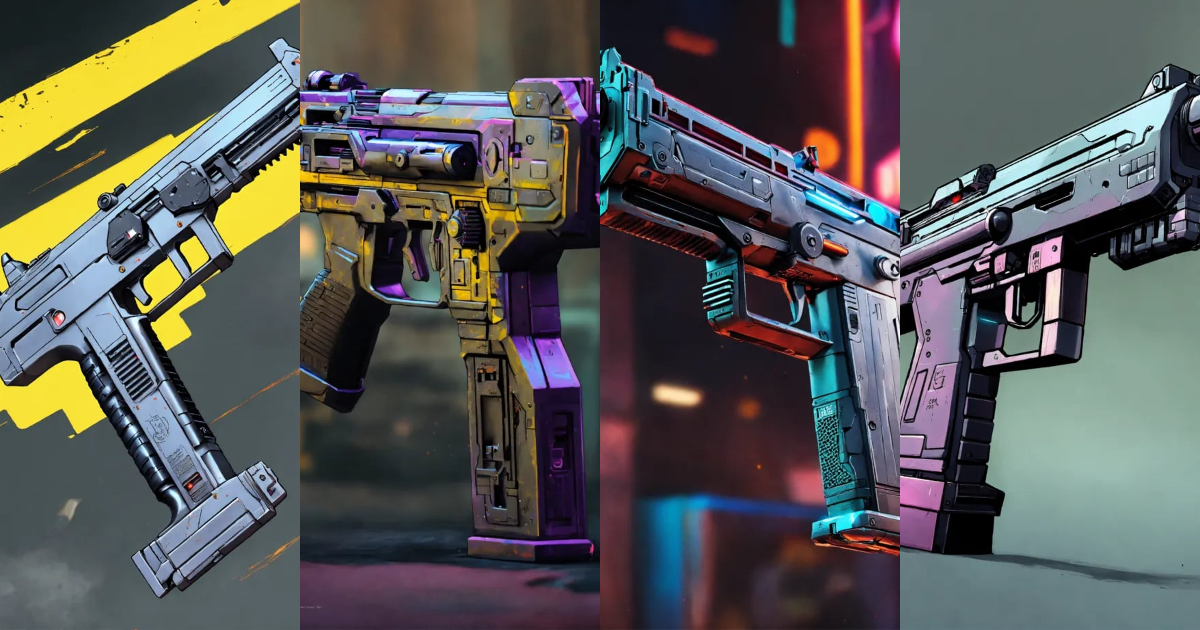 Lexica - Cyberpunk machine pistol like a gun metal gray out mac-10 ...