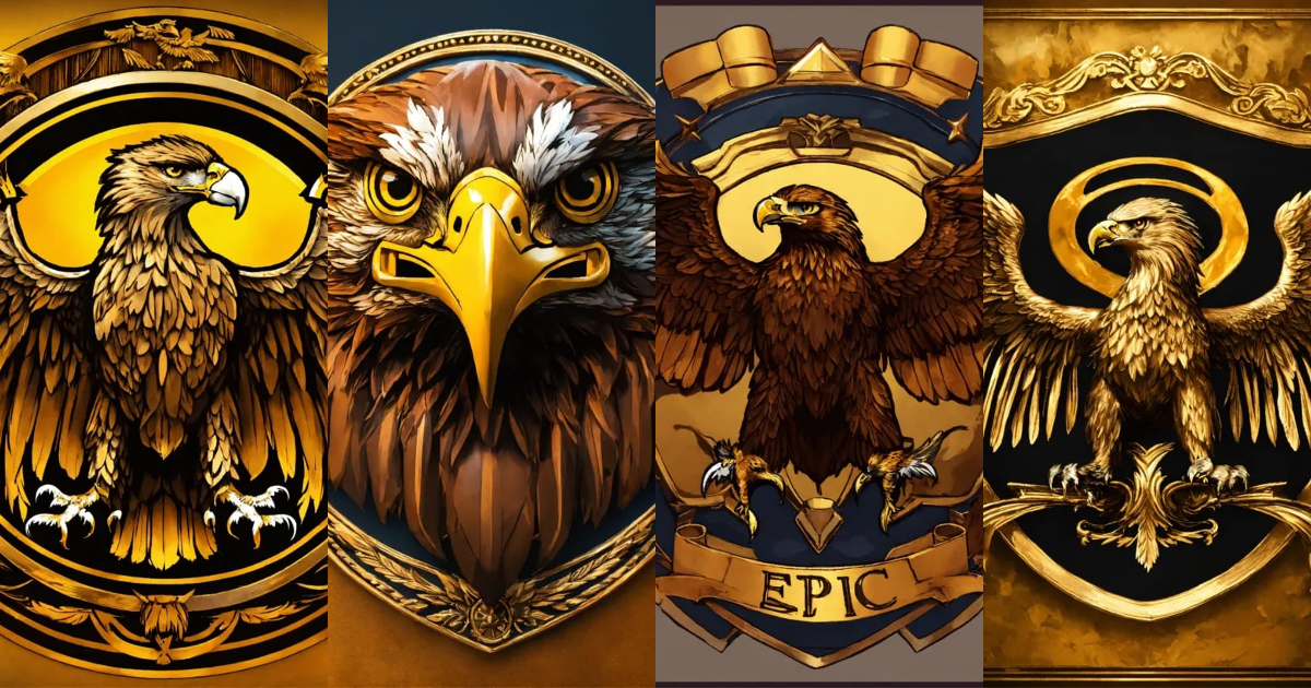 Lexica - Epic golden eagle crest