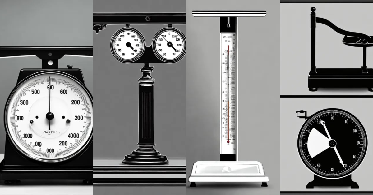 Lexica - Set of traditional measuring scales, half blak, half white, in ...
