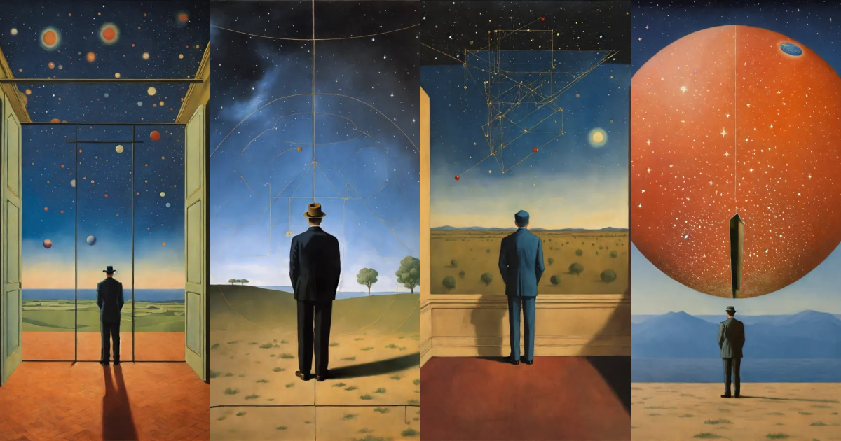 Lexica - Outline of small human body gazing into the 4 corners of the ...