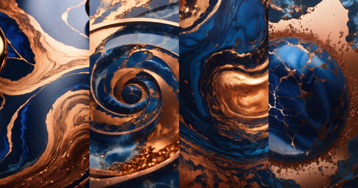 Lexica - Luxury fusion of dark blue marble texture, hypnotic surrealist ...