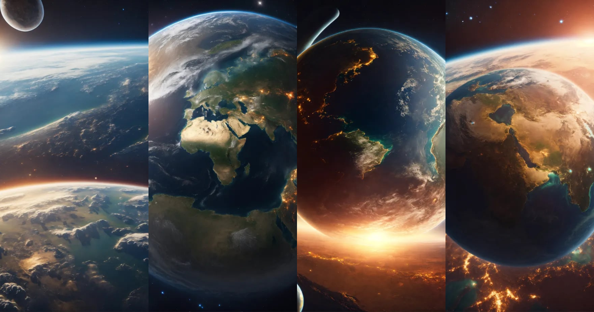 Lexica - Cinematic, Planet earth , top view from the space and ...