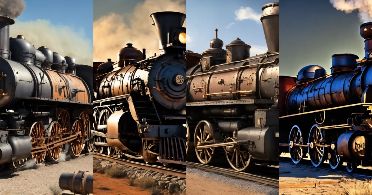 Lexica - Old west train, high detail, heavy duty, steam punk, heavily ...