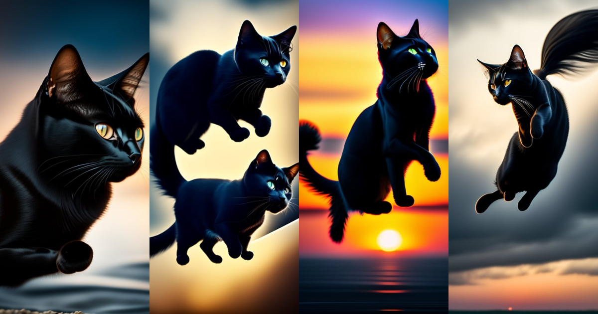 Lexica - A flying black cat