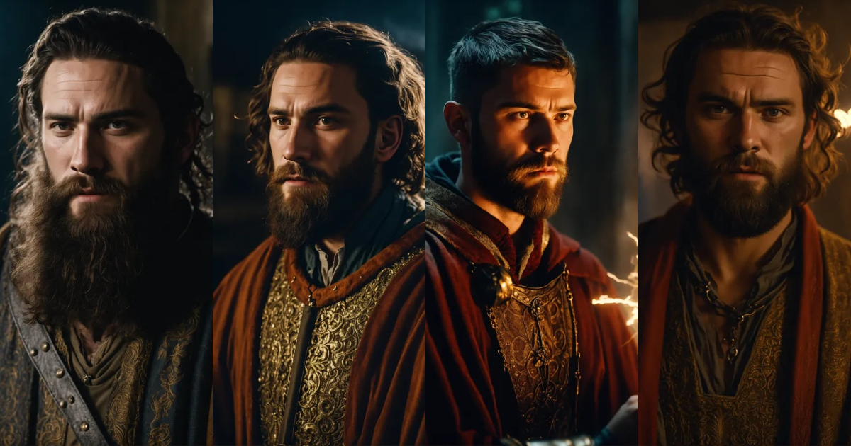 Lexica - A cinematic portrait of a young medieval wizard with very ...