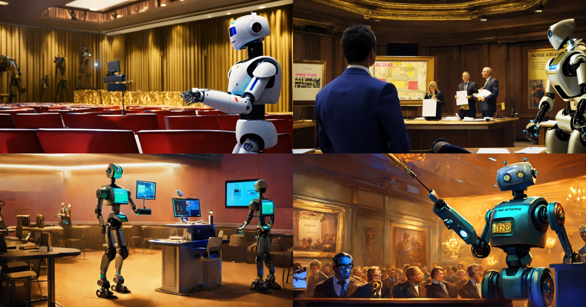 Lexica - Create a futuristic auction using a robot auctioneer and robot ...