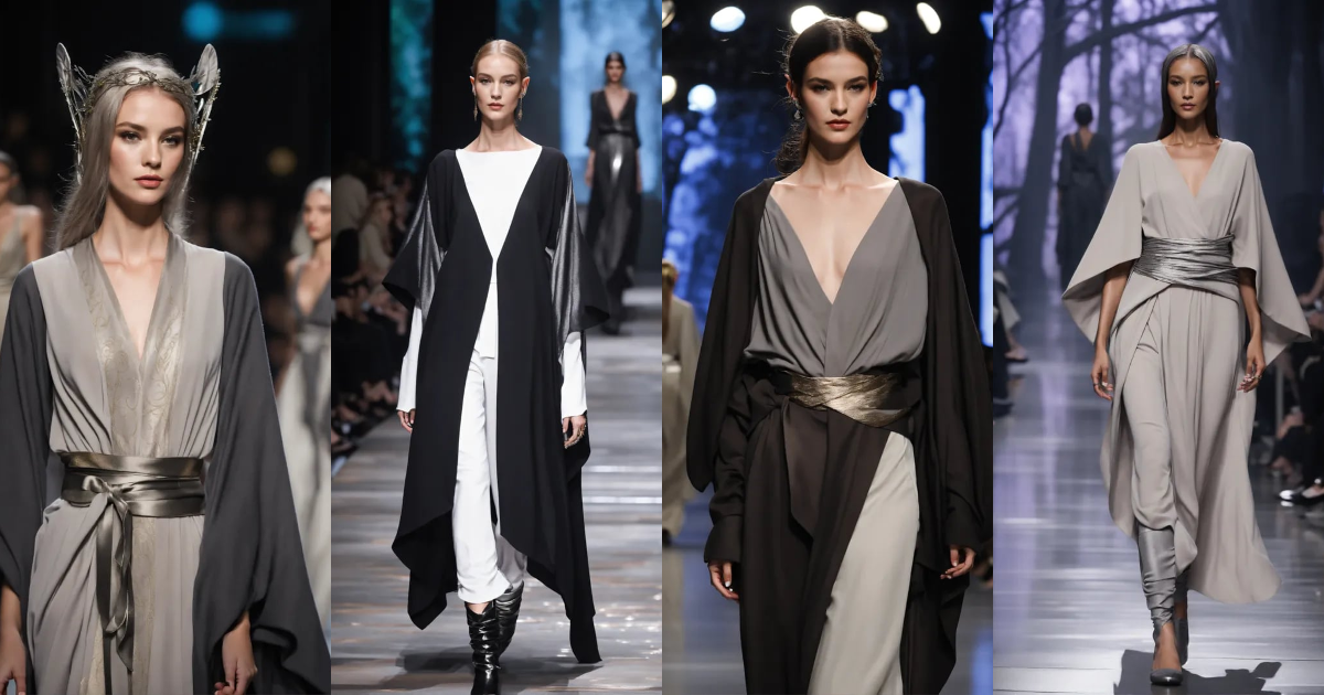 Lexica - Lothlorien neutral gender elves walking runway during elvin ...