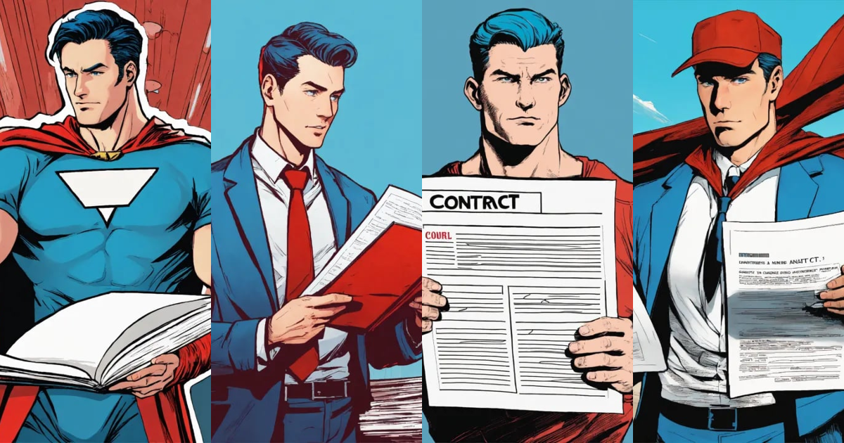 Lexica - A man with a contract in his hands . Comic book style, color ...