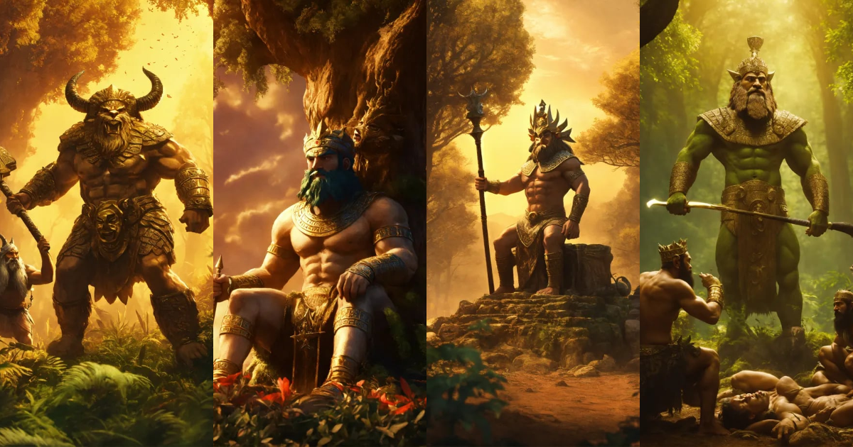 Lexica - Sumerian king Gilgamesh kills the monster Humbaba, who lives ...