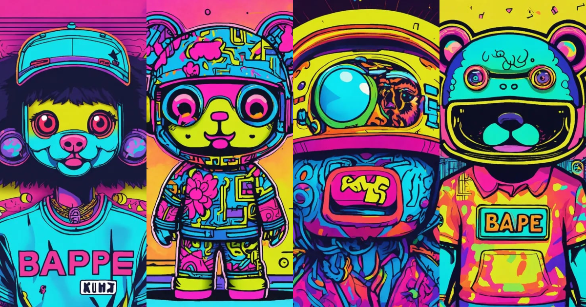 Lexica - Retro Japanese urban fashion inspired cartoon minimal neon ...
