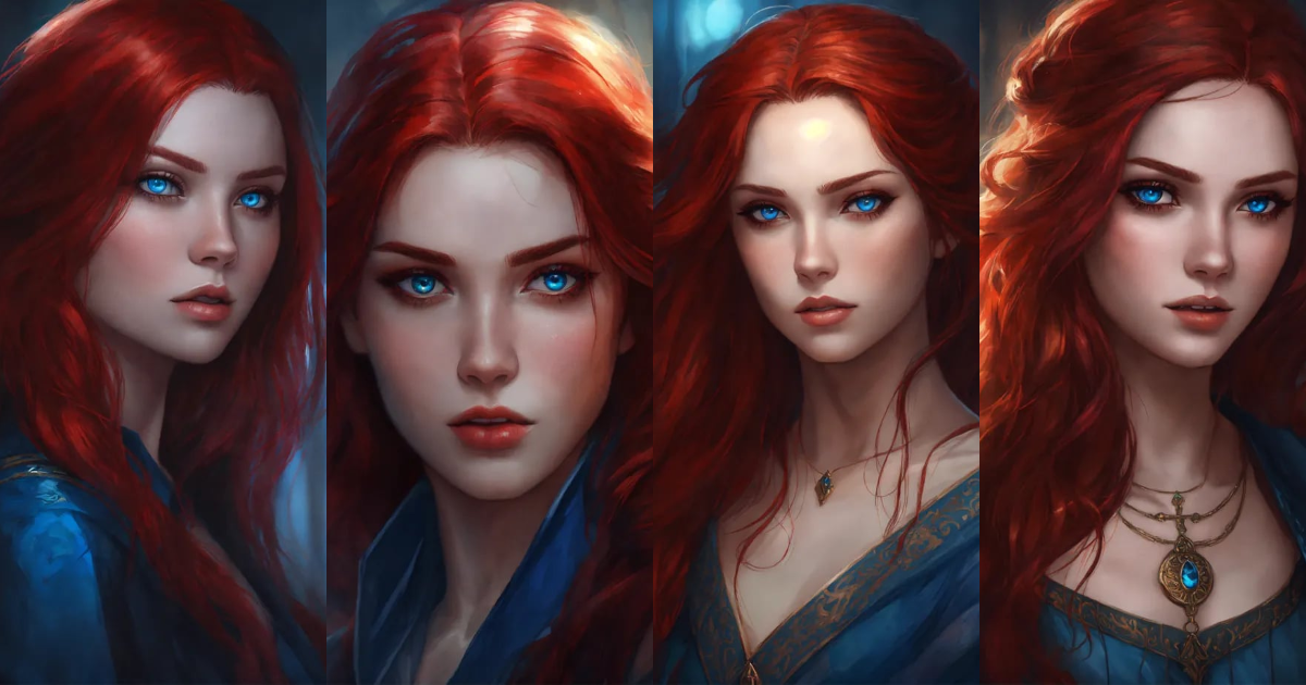 Lexica - Drawing of portrait of russian 20 year old woman dark evil red ...