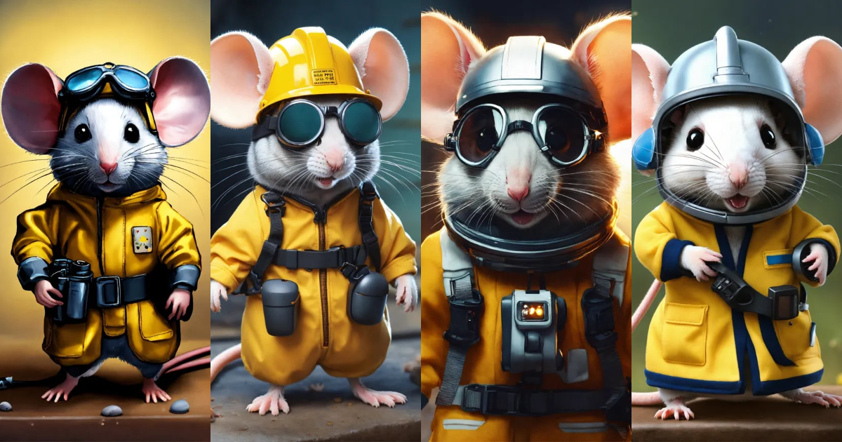 Lexica - A cute mouse wearing full PPE