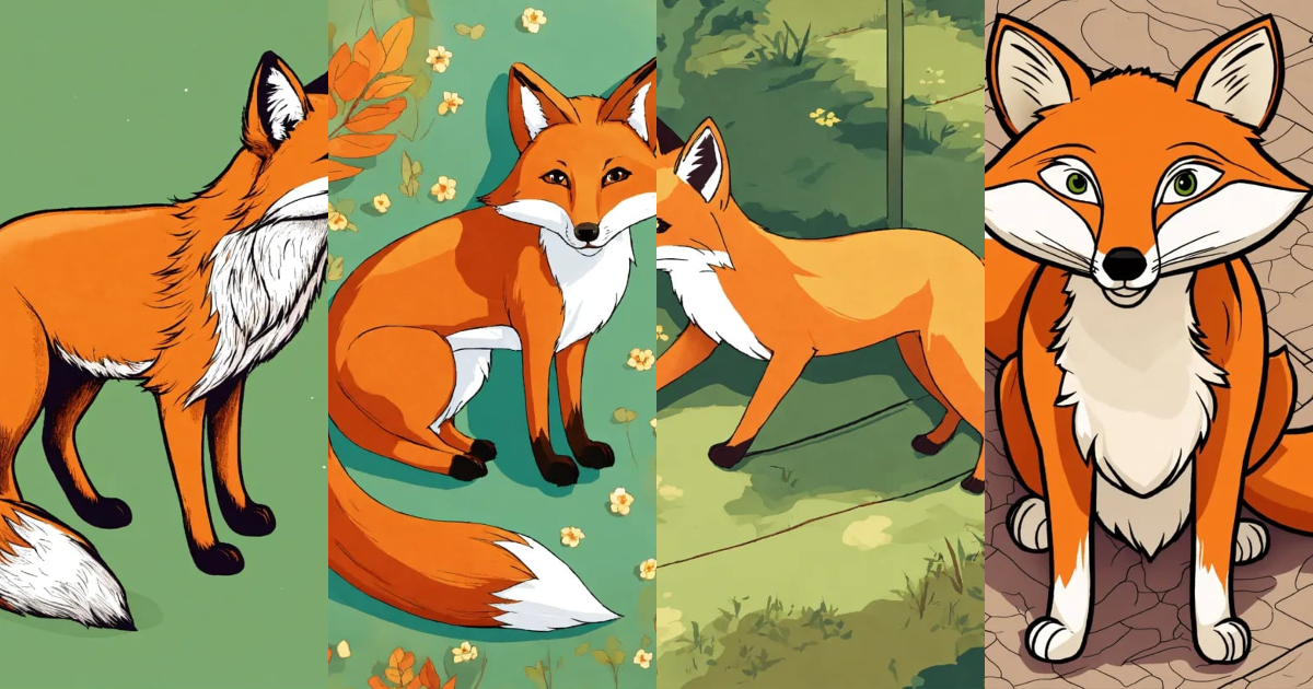 Lexica - Fox from an overhead view, cartoon