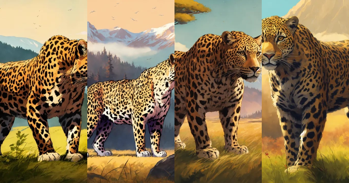 Lexica - Concept art of a huge stocky leopard in a grassland with ...