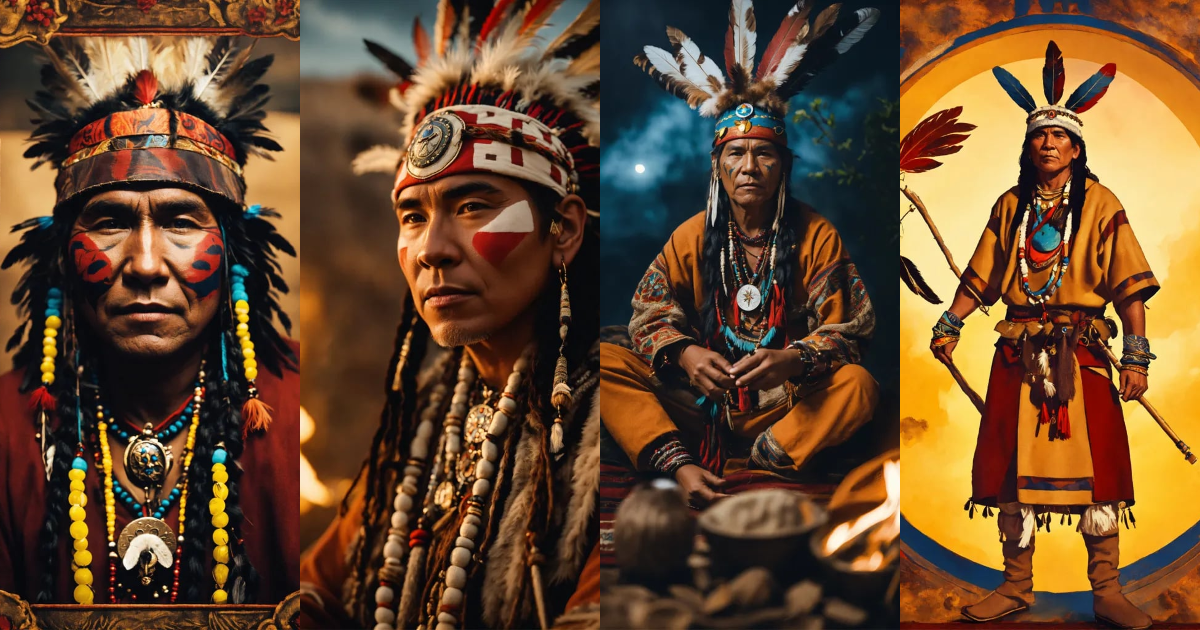 Lexica - Cinematic image of indigenous shaman of North America the fool ...