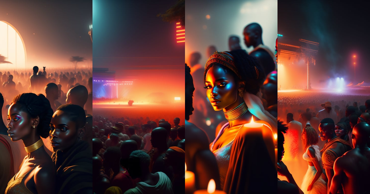 Lexica - Scene from a rave in Africa, muted colours, beautiful, highly ...