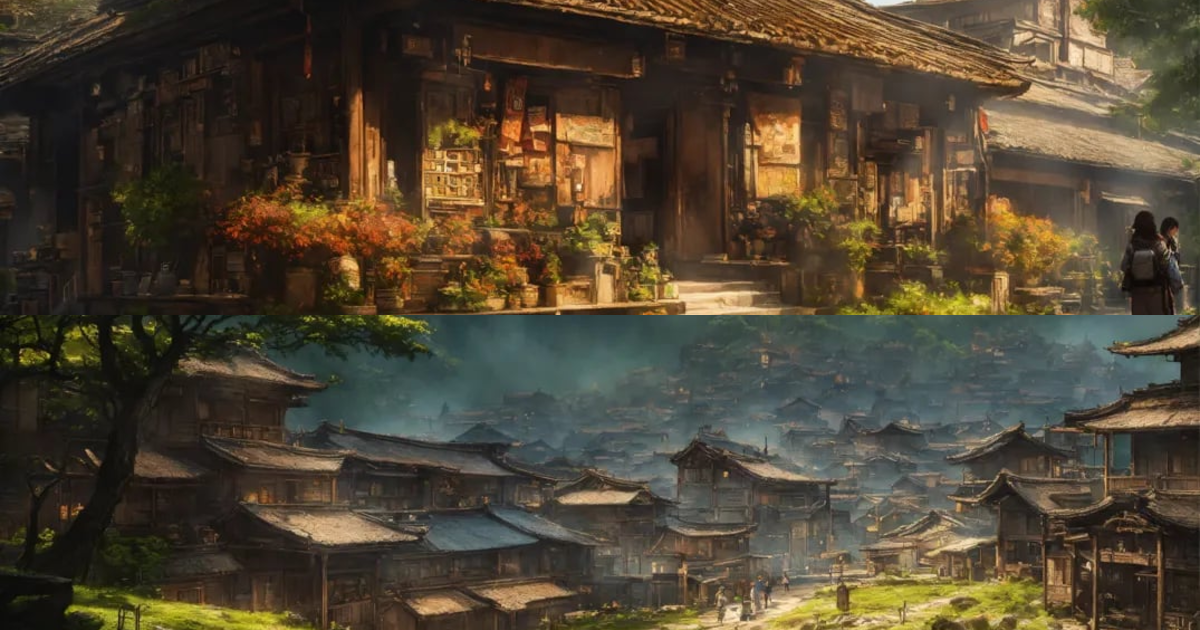 Lexica - Countryside city, bright, 50mm lens, cinematic, establishing ...