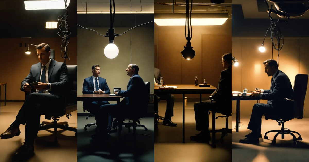 Lexica - An FBI Agent sitting in a chair in an interrogation room ...