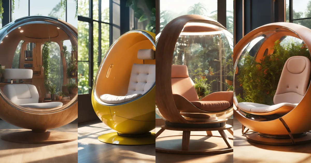 Lexica - Futuristic sci-fi pod chair, Flat Design, Product-View ...