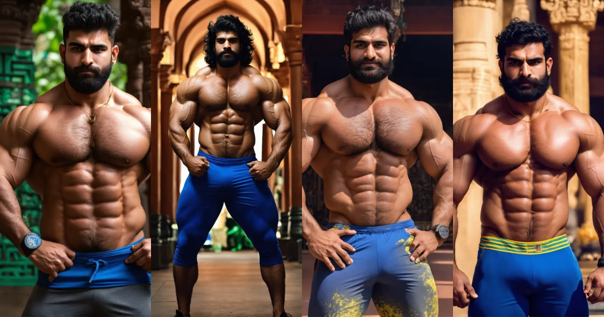 Lexica - 30-year-old hairy man with big muscles, Arjun Seth, big bodybuilder, body like a ...