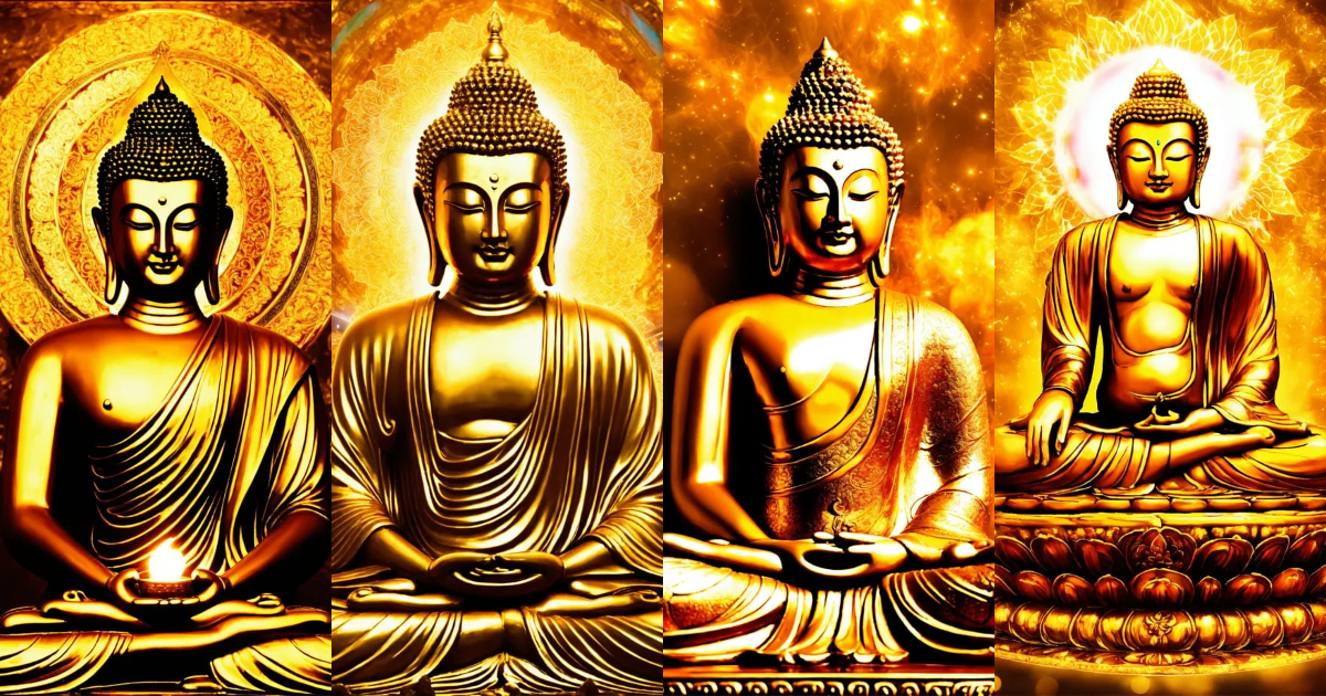 Lexica - Buddhastyle, sacred aura, holy light, budda is skinned gold ...