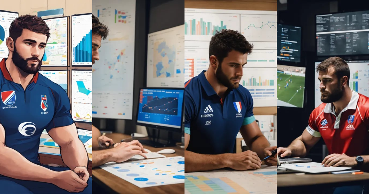 Lexica - Portrait of a french rugby player analyzing statistics from ...