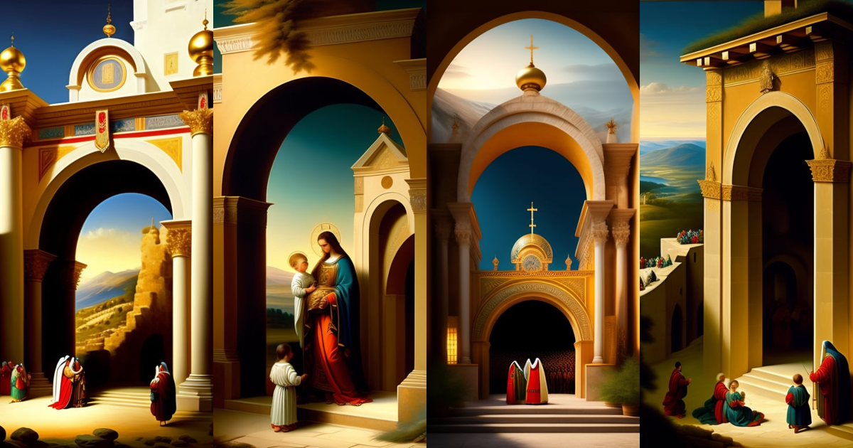 Lexica - Adoration of the Kings of the East at the portal of Bethlehem ...