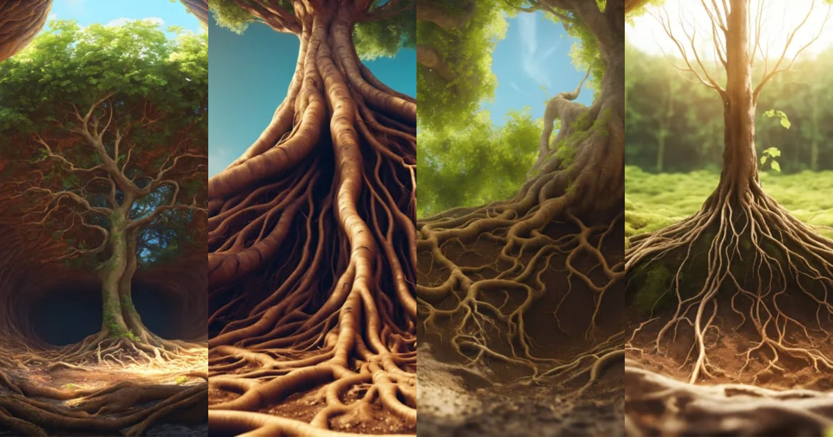 Lexica Worm S Eye View Of Cut Through Section Tree Roots Underneath