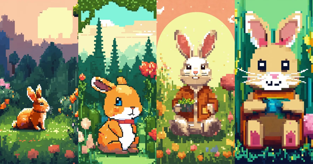 Lexica - Hello, bunny. He hops in the garden, finding a warm burrow to ...