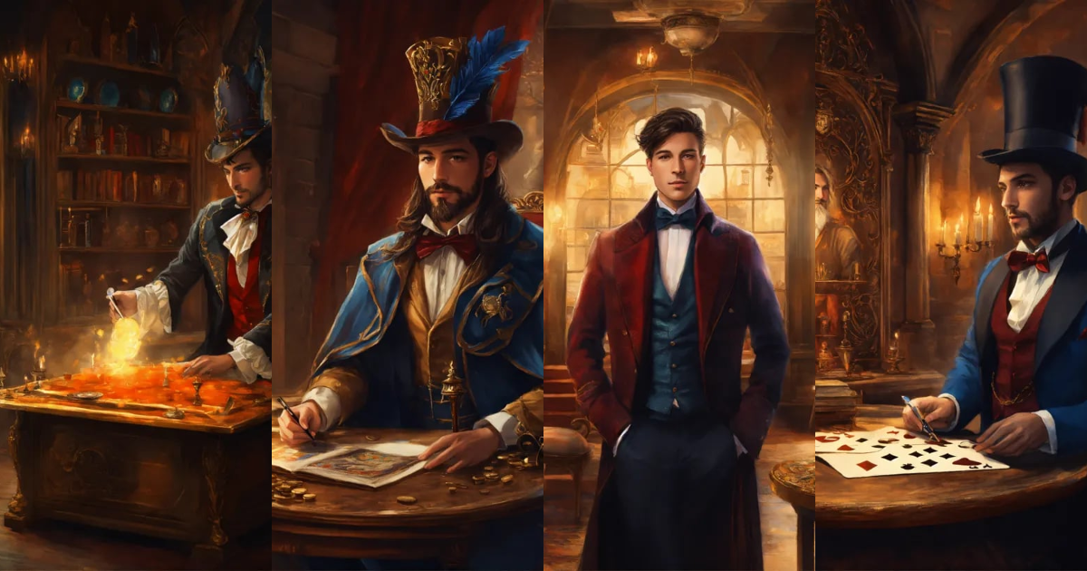 Lexica - Magician in his castle, realistic drawing