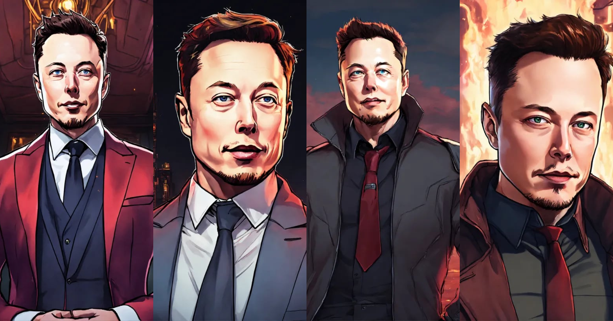 Lexica - Elon musk in evil anime style