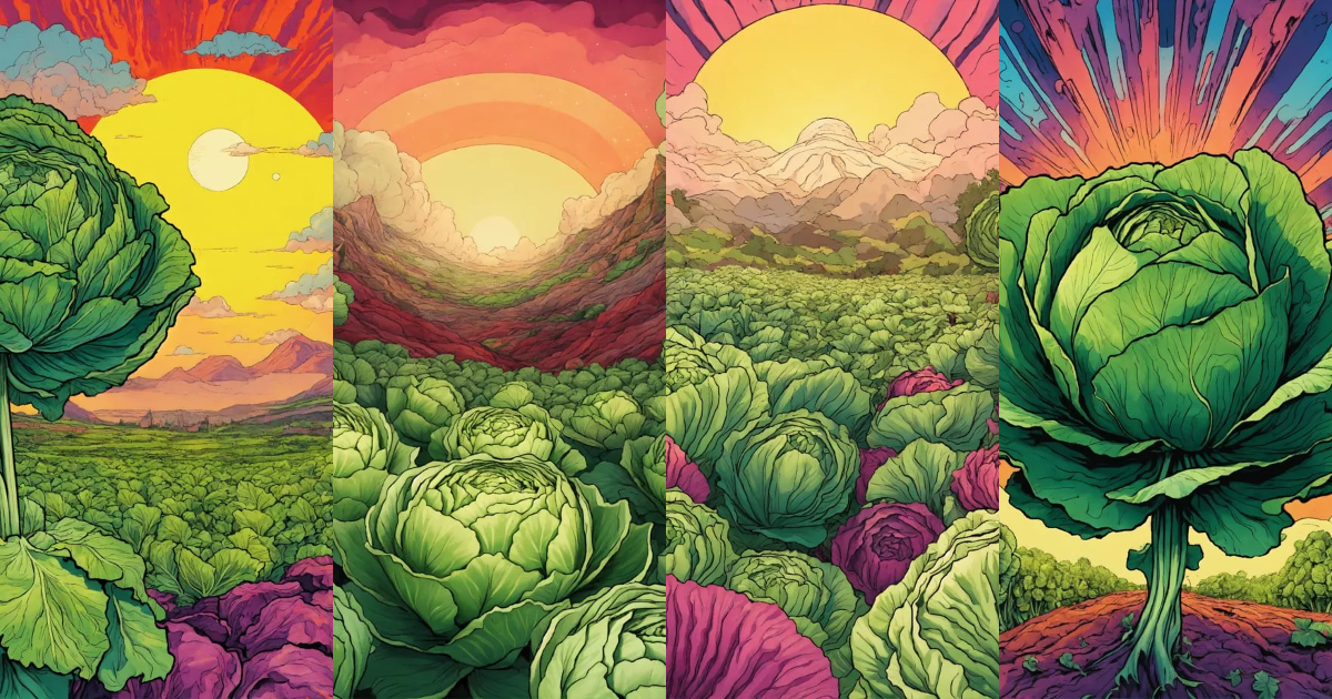 Lexica - Get into the cabbage. comics, psychedelic background