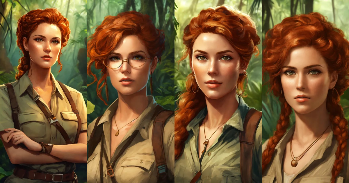 Lexica - A digital art portrait of a beautiful archaeologist woman with ...