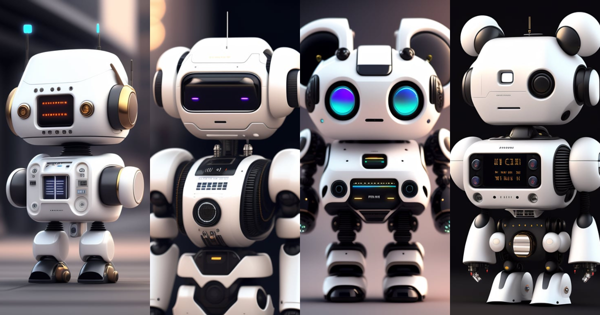 Lexica - A very cute robot with a lcd screen for a face made from ...