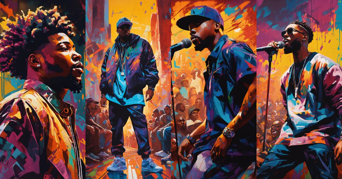 Lexica - "African American rapper surrounded by a dynamic graffiti ...