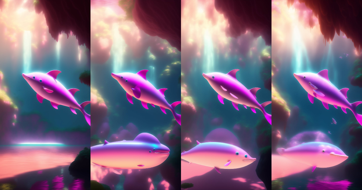 Lexica - A pink dolphin by pixar in the rainforest, surrealism, fantasy ...
