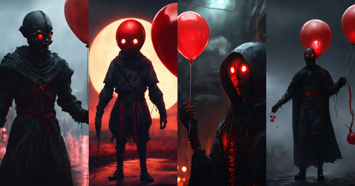 Lexica - Dark aesthetic, a creepy dark humanoid figure, holding a red ...
