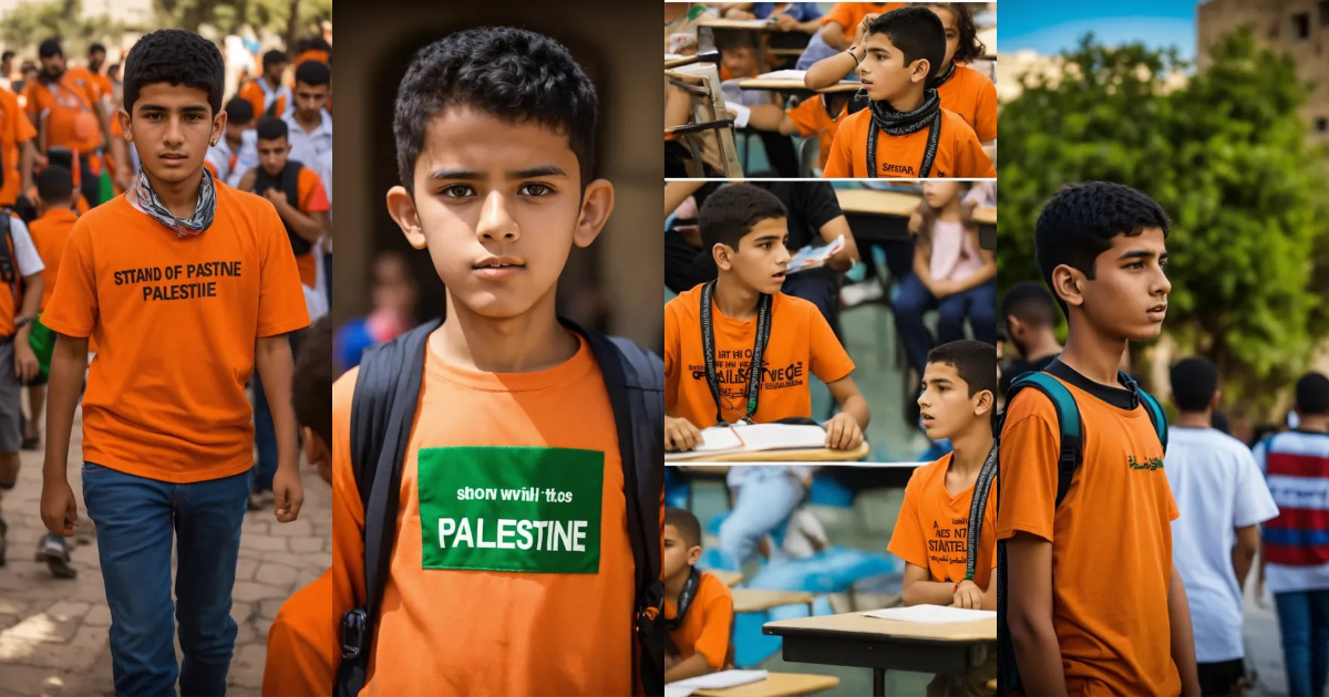 Lexica - A school student the one who is wearing orange shirt and ...