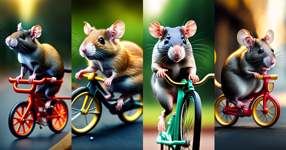 Lexica - A rat riding a bycicle