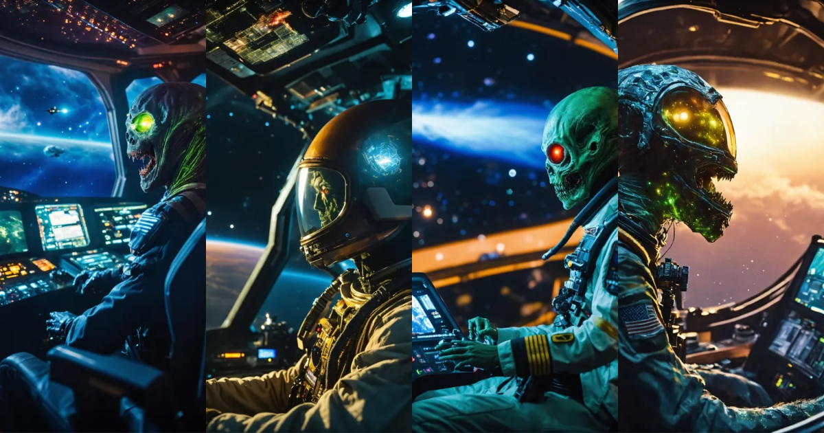 Lexica - A photograph capturing a side view of zombie ghost alien ...