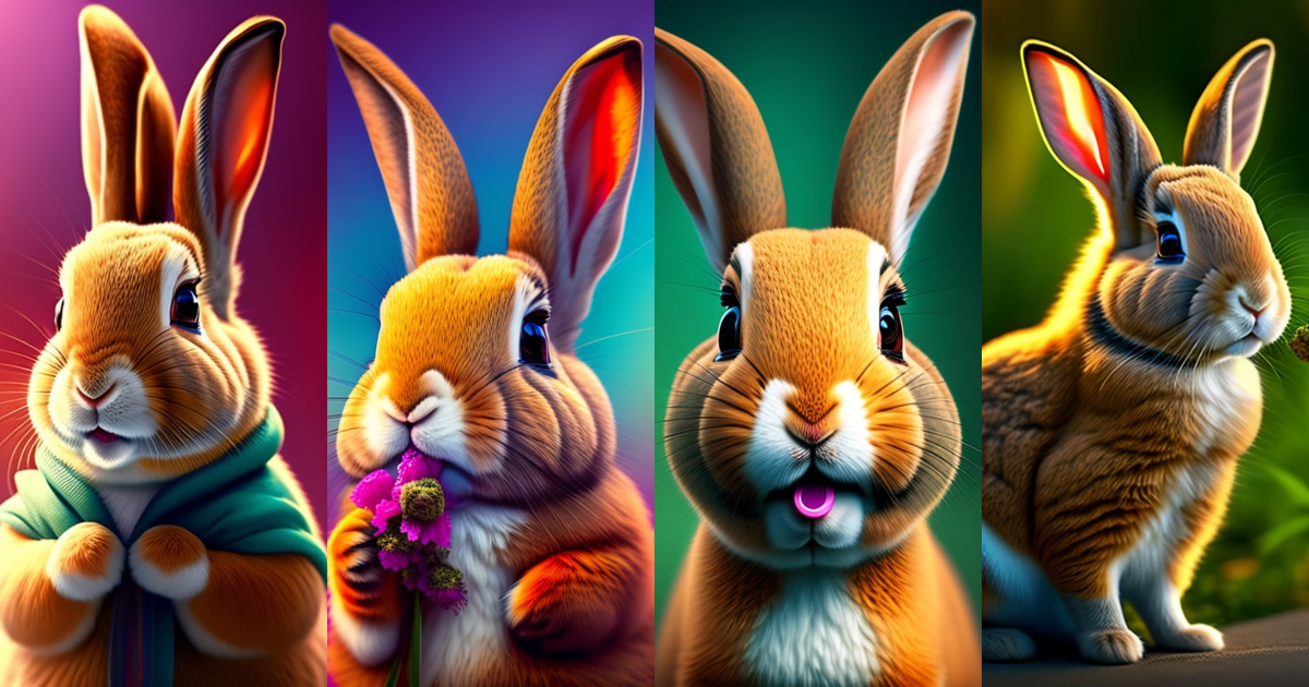 Lexica - A rabbit with a joint in his mouth super cute eyes saying ...