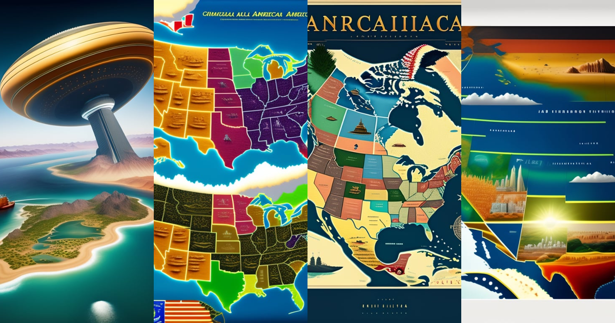 Lexica - A fictional map of america invaded by aliens