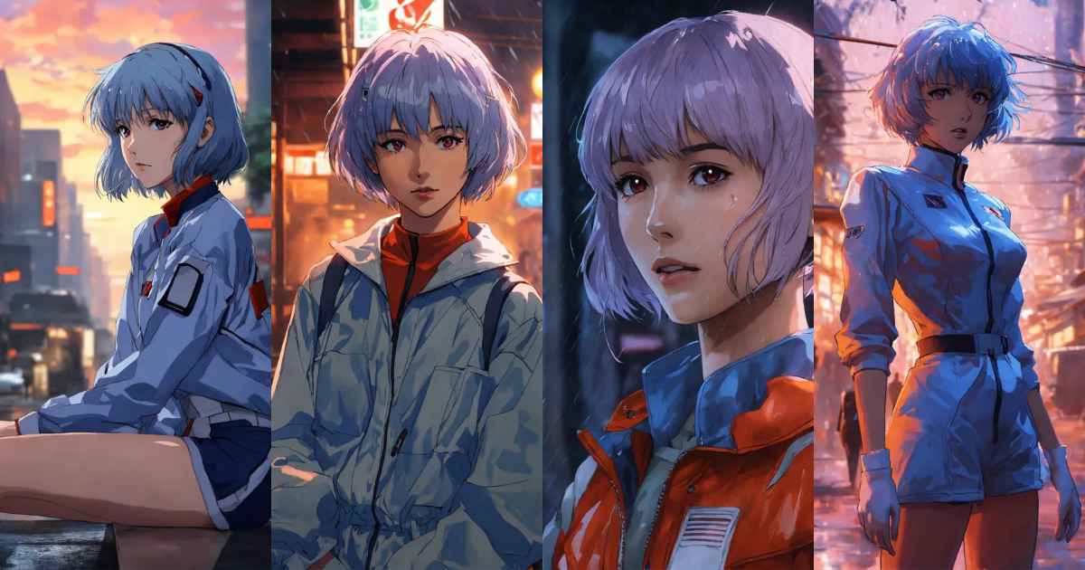 Lexica - Anime art of Rei Ayanami from Neon Genesis Evangelion ...